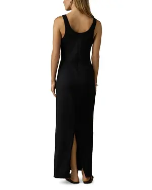 Faherty Brand Cotton Sunwashed Slub Pocket Tank Dress - Black