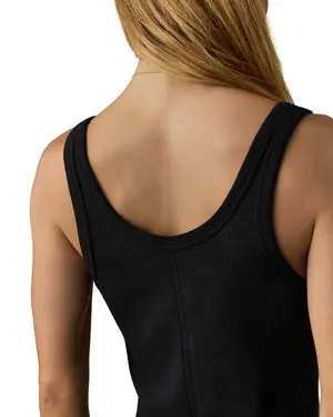 Faherty Brand Cotton Sunwashed Slub Pocket Tank Dress - Black