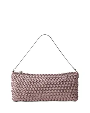 NAGHEDI Gala Woven Satin Chain Clutch - Lavender