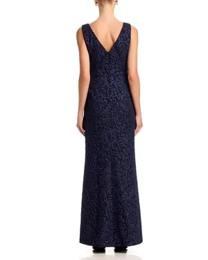 Eliza J Sleeveless Ruffle Front Gown