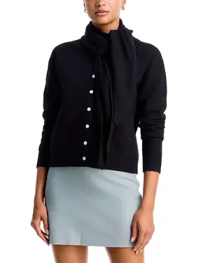 Aqua Scarf Cardigan Exclusive - Black