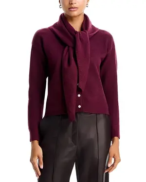 Aqua Scarf Cardigan Exclusive - Maroon