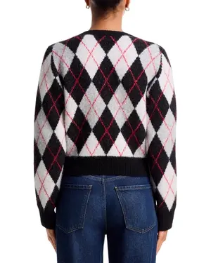 Aqua Argyle Cardigan