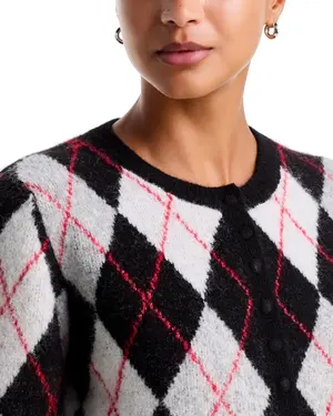 Aqua Argyle Cardigan