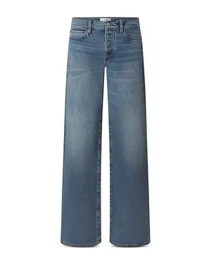 FRAME The Leo Low Rise Wide Leg Jeans - Rivage