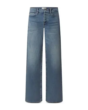 FRAME The Leo Low Rise Wide Leg Jeans - Rivage