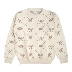 SWEET WINK Football And Bows Patterned Sweater