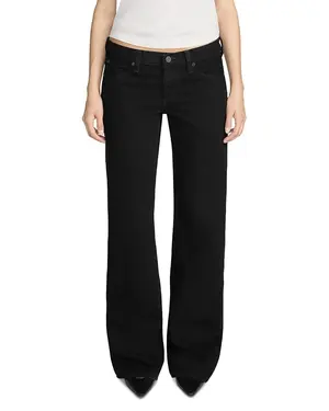 FRAME The Pixie Gray Cotton Low Rise Bootcut Jeans