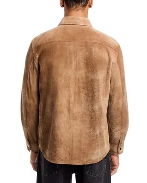 FRAME Suede Leather Shirt Jacket