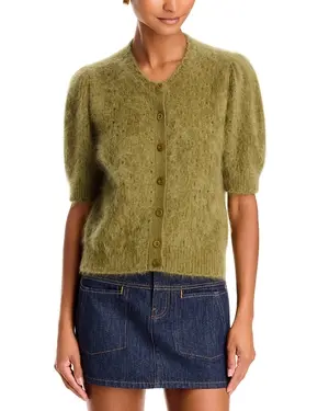 FRAME The Wool-blend Airy Cardigan Sweater - Deep Olive
