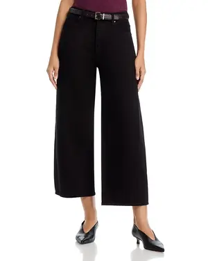 FRAME The Bow Crop Wide Leg Jeans - Black