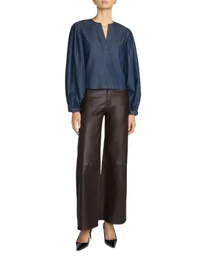 FRAME The Poise Split Neck Top