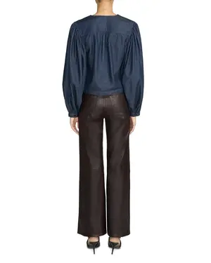 FRAME The Poise Split Neck Top