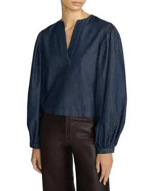 FRAME The Poise Split Neck Top