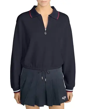 FRAME Tennis Quarter Zip Pullover Sweatshirt