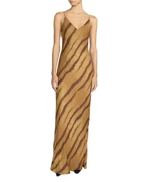 FRAME The Slip Silk Dress - Light Tiger Multi