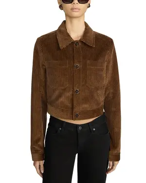 FRAME The Small Corduroy Cropped Jacket - Hazelnut