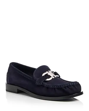 FERRAGAMO Maryan Soft Hug Gancini Loafers - Navy