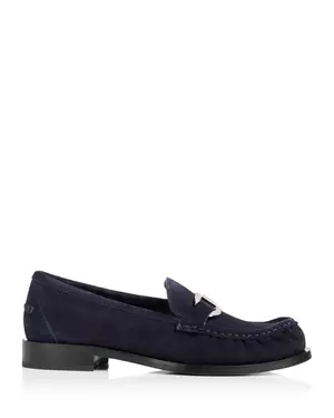 FERRAGAMO Maryan Soft Hug Gancini Loafers - Navy