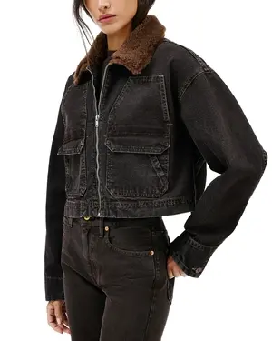 SLVRLAKE Atlas Worker Jacket With Shearling Collar
