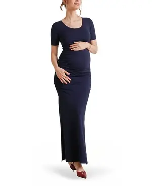 NOM MATERNITY Hugo Maxi Dress - Dark Navy