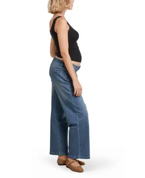 NOM MATERNITY Slouch Boyfriend Jeans Dark Wash