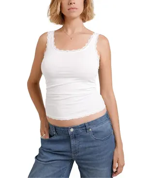 NOM MATERNITY Lacey Maternity Tank - White