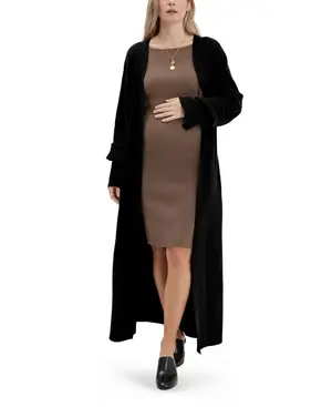 NOM MATERNITY Emaline Maxi Cardigan - Black