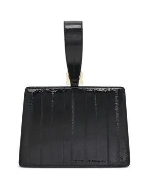 FERRAGAMO Eel Leather Clutch With Gancini Clasp