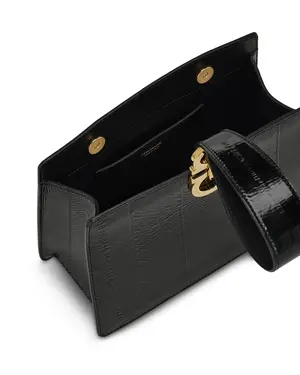 FERRAGAMO Eel Leather Clutch With Gancini Clasp