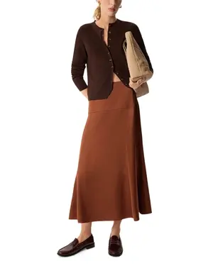 Whistles Panel Waist Satin Midi Skirt