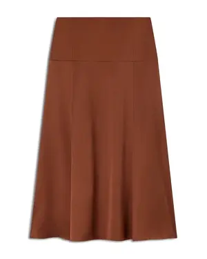 Whistles Panel Waist Satin Midi Skirt