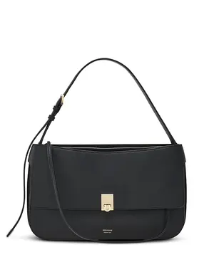 FERRAGAMO Cara Leather Shoulder Bag - Black