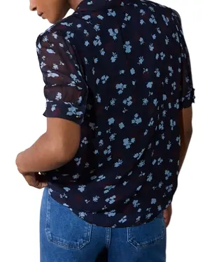 Whistles Mixed Dot Flower Print Shirt