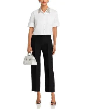 TOCCIN Zadie Embellished Cropped Shirt