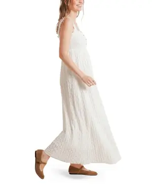 NOM MATERNITY Emma Nursing Maxi Dress - White Lace