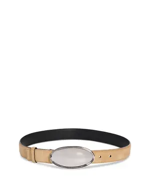 Altuzarra Oval Plaque Suede Belt - Tan