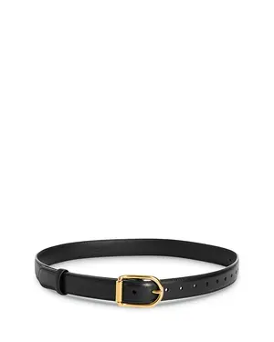 Altuzarra Classic Buckle Leather Belt - Black