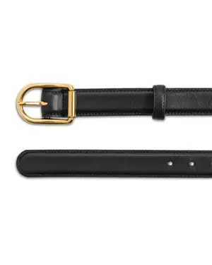 Altuzarra Classic Buckle Leather Belt - Black
