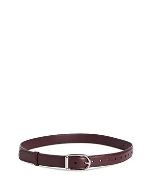 Altuzarra Classic Buckle Leather Belt - Deep Cherry