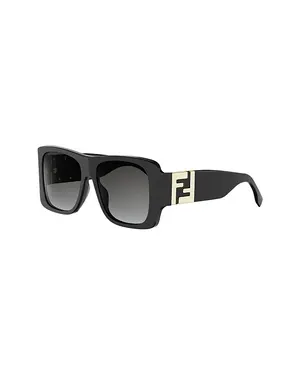 Fendi Forever Oversized Square Sunglasses, 55mm Shiny Black / Gradient Smoke