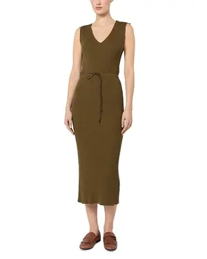 Max Mara Mxmfado Ribbed Knit Dress - Mud