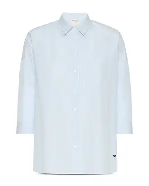 Max Mara Wkdgiralda Three Quarter Sleeve Shirt - Light Blue