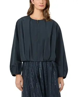 Max Mara Wkdbutterfly Gathered Boxy Jacket - Navy