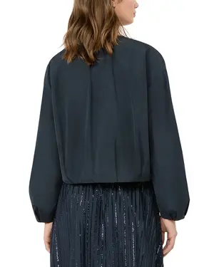 Max Mara Wkdbutterfly Gathered Boxy Jacket - Navy