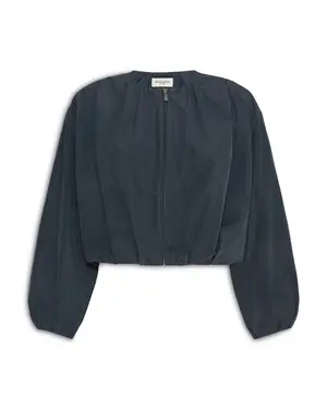 Max Mara Wkdbutterfly Gathered Boxy Jacket - Navy