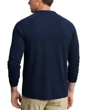 RHONE Waffle Tech Classic Henley Shirt - True Navy