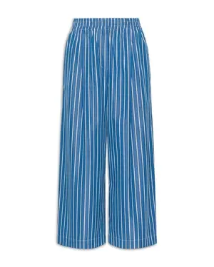 Max Mara Cotton Poplin Striped Trousers