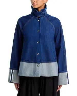 Brandon Maxwell The Wells Denim Jacket - Indigo