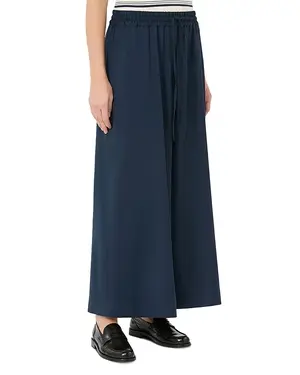 Max Mara Cropped Wool Trousers - Navy